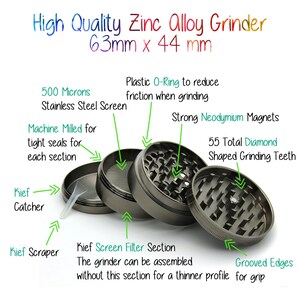 Giraffe Green Leafs Metal Grinder Herb With Catcher Set, 4 Piece ...