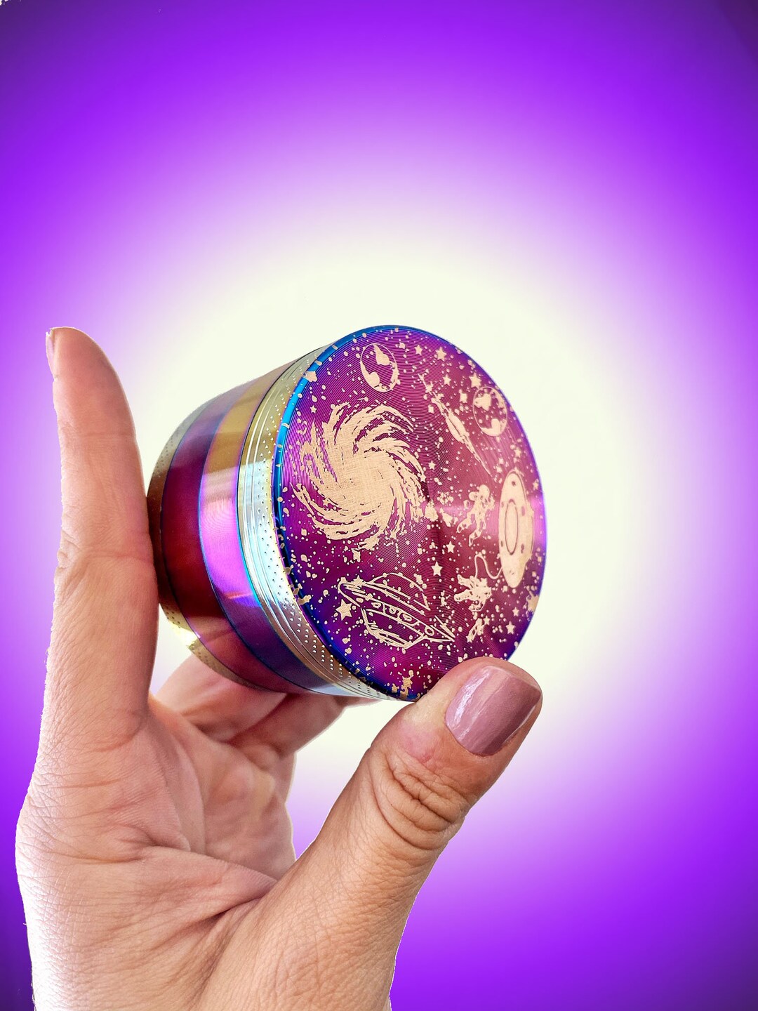 Space UFO 4 Piece Grinder Herb With Catcher Set, Free Personalize the ...