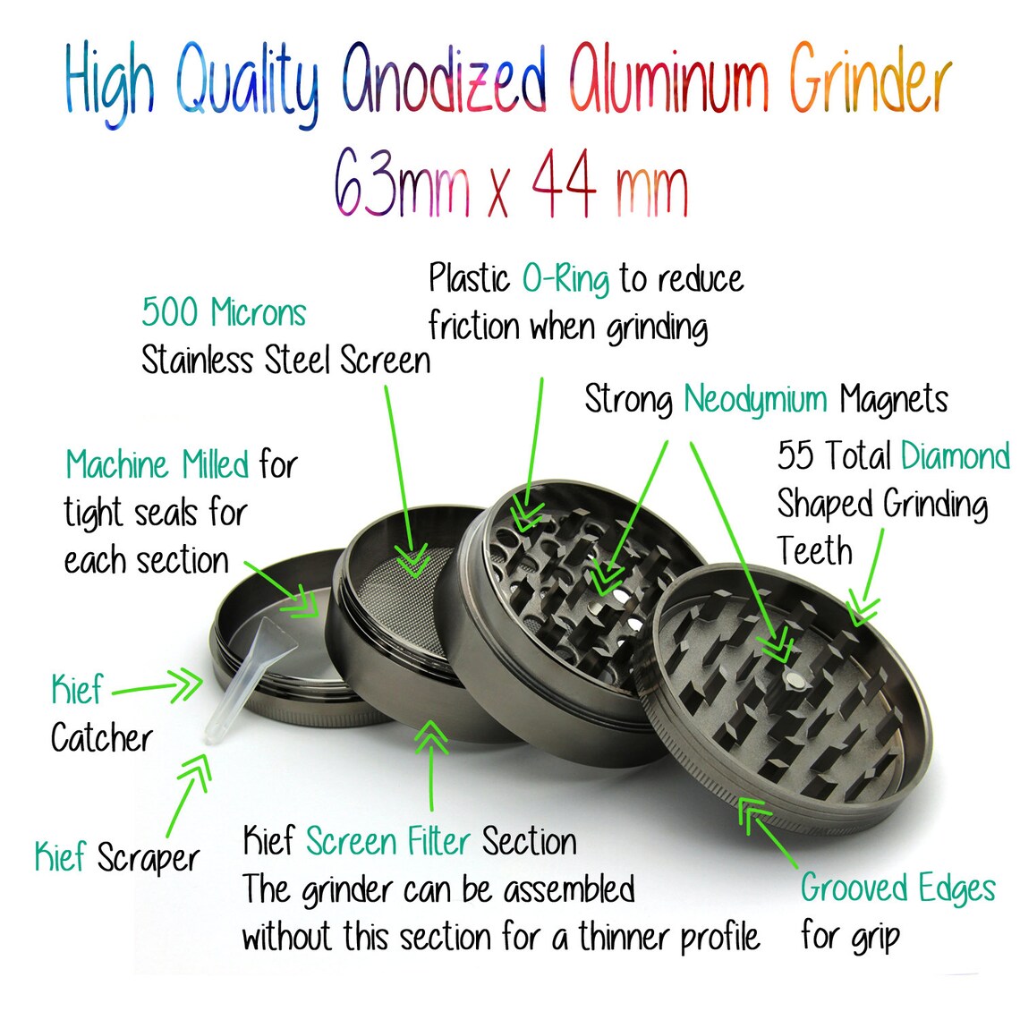 Skull Marijuana Leaf Gun Logo UV Printed 4 Piece Gun Metal - Etsy