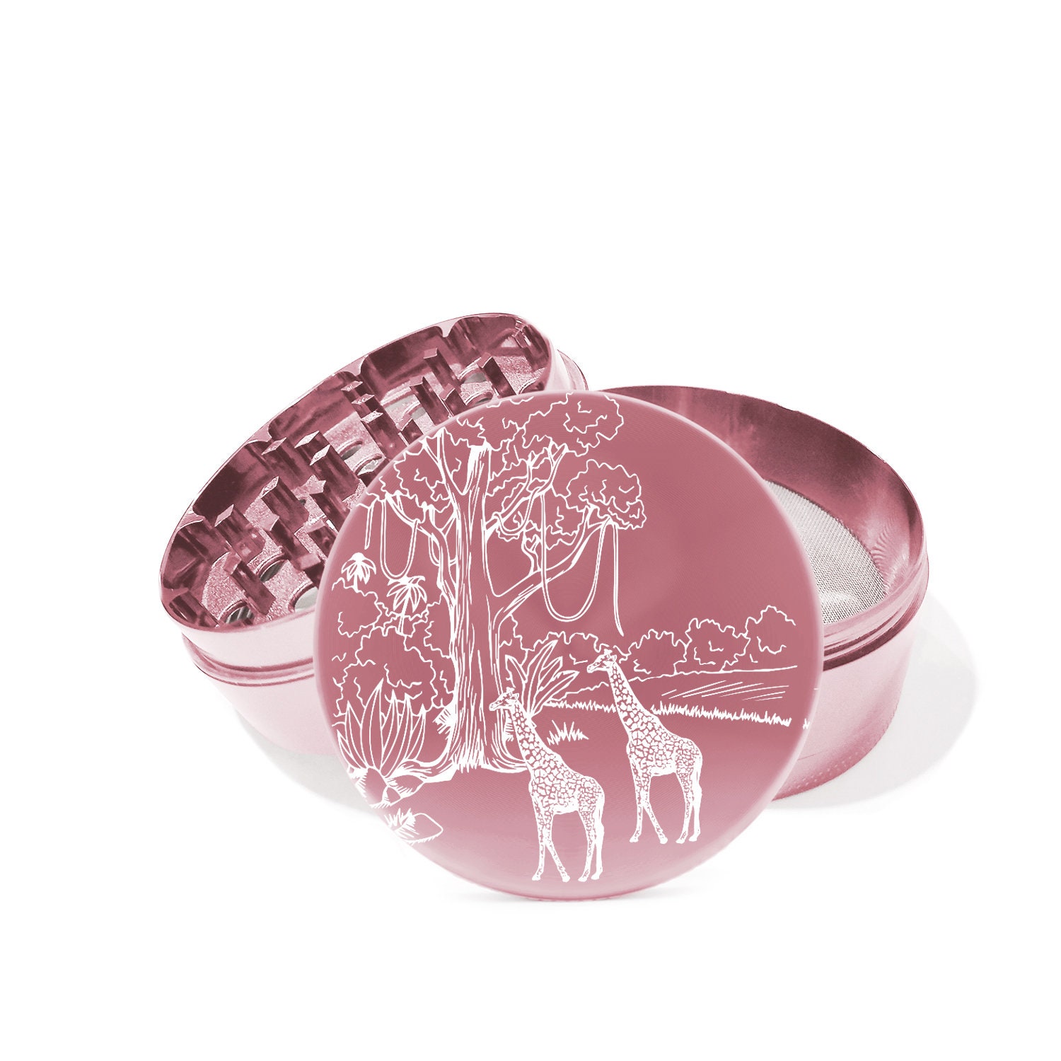 African Giraffe 4 Piece Grinder Herb With Catcher Set, Free Personalize ...