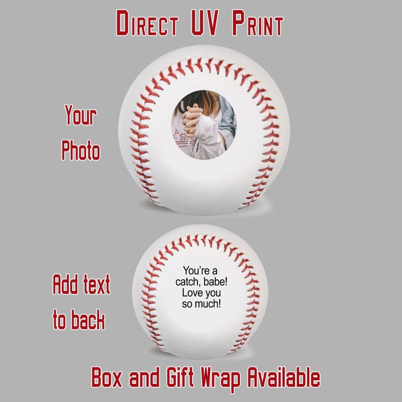 Personalized Photo Baseball With Custom Text Custom Baseball - Etsy