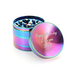 Alien Space Grinder, Rainbow Engraved UFO Grinder 50mm Zinc Alloy 4 ...