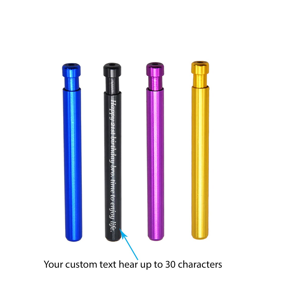 Sleek Custom One Hitter Dugout Personalized Text Smoking Pipe - Etsy