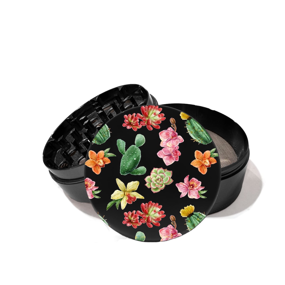 Cactus and Succulents Herb Grinder With Custom Text on Back, Desert ...