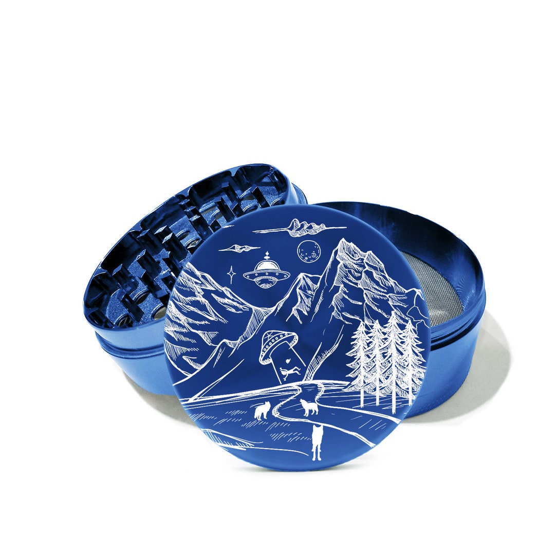 UFO Space Forest Scene 4 Piece Metal Grinder With Kief Catcher, Free ...