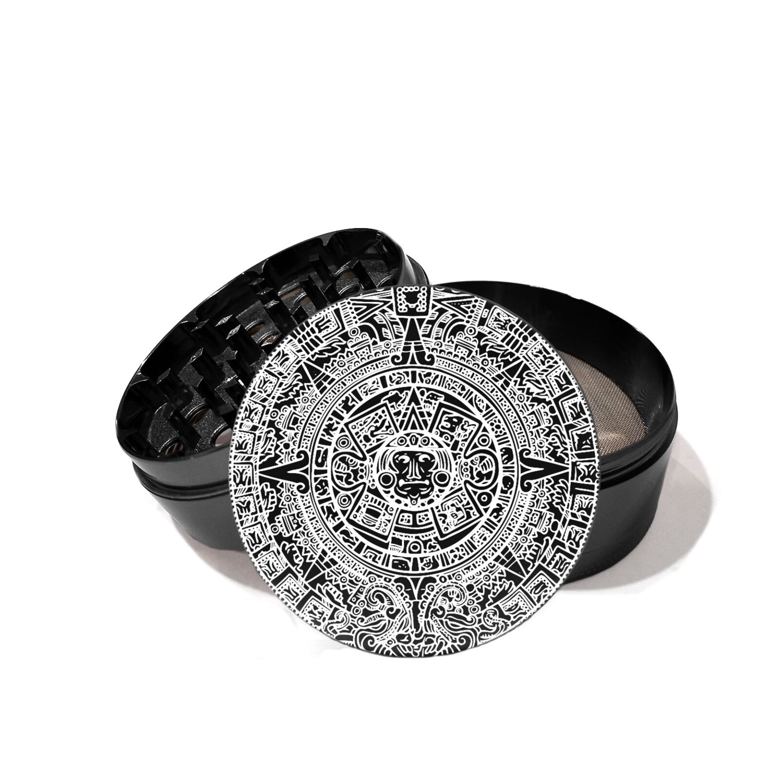 Aztec Calendar Laser Engraved Airplane Grade Aluminum 4 Piece Herb ...