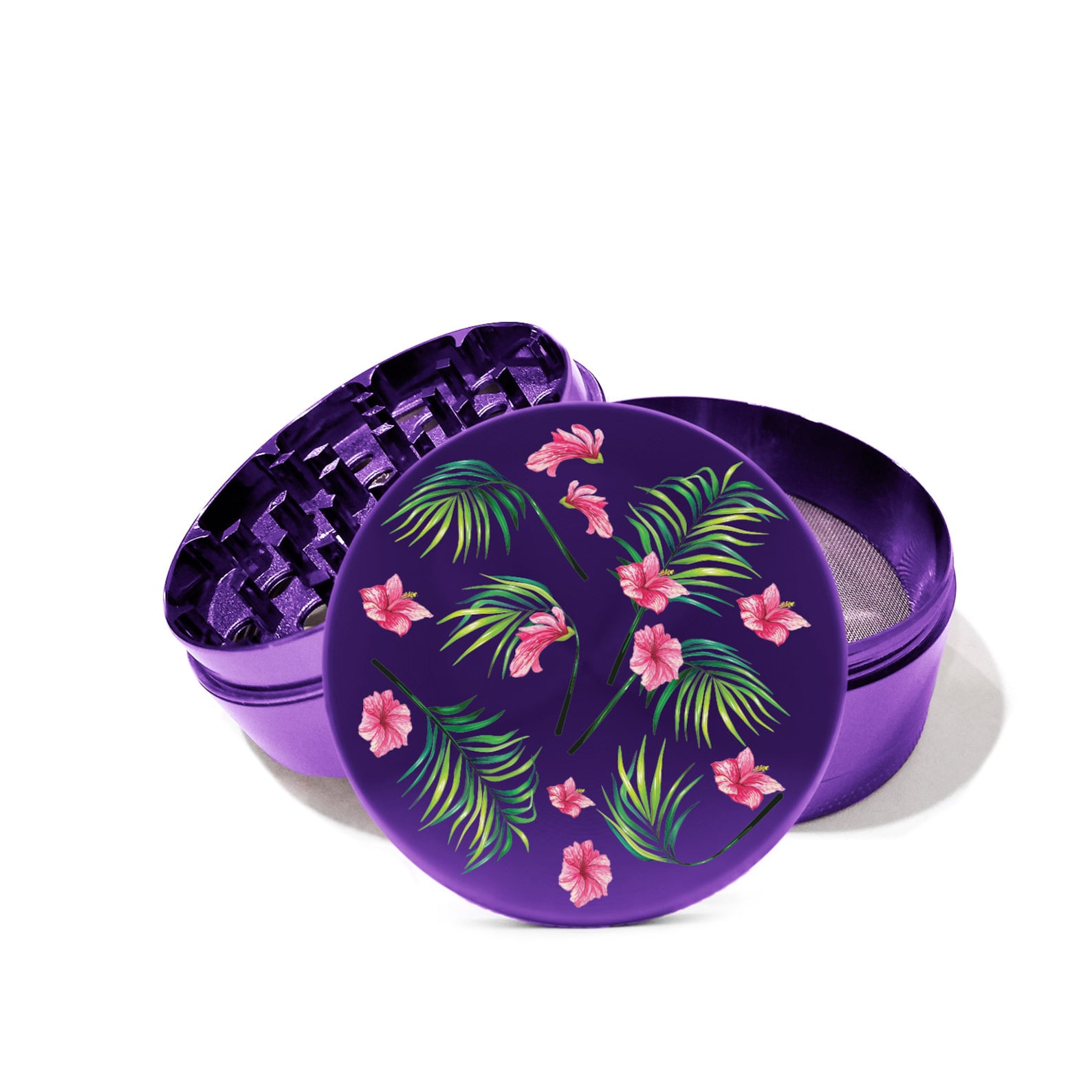 Botanical Leaf Flowers 4 Piece Metal Herb Grinder With FREE - Etsy