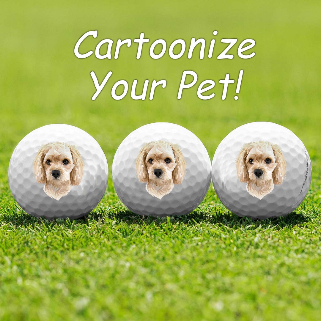 Dog's Face on Golf Ball, Set of 3 Custom Golf Balls With Photo, Your ...