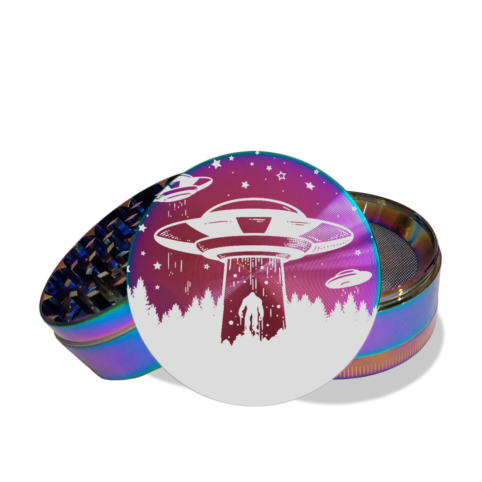 Alien Space Grinder Rainbow Engraved UFO Grinder 50mm Zinc - Etsy