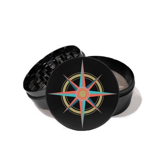 4 Piece Grinder Herb With Catcher Set, Colorful Compass, Gifts for ...