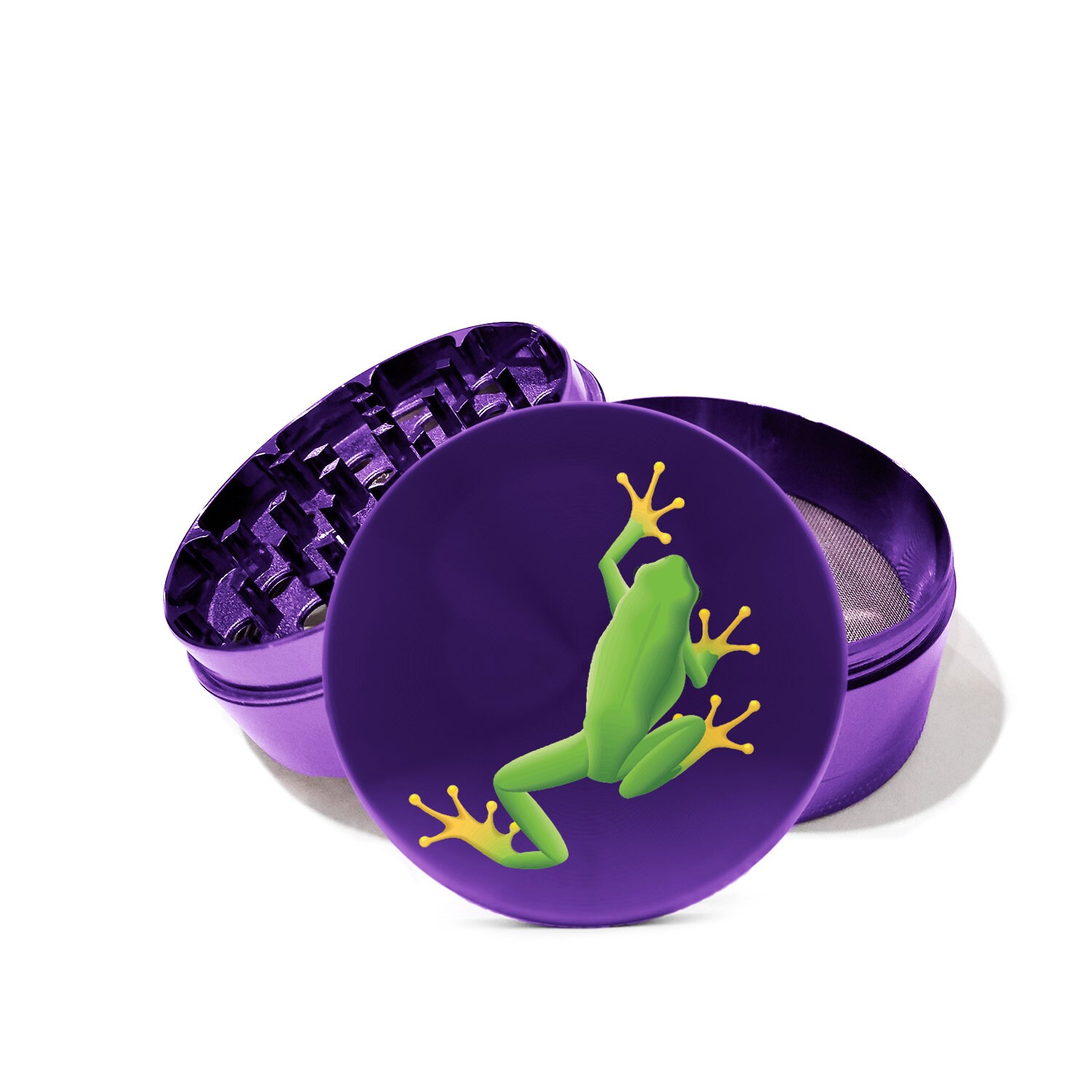 Green Frog Animal UV Printed 4 Piece Airplane Grade Aluminum Herb ...