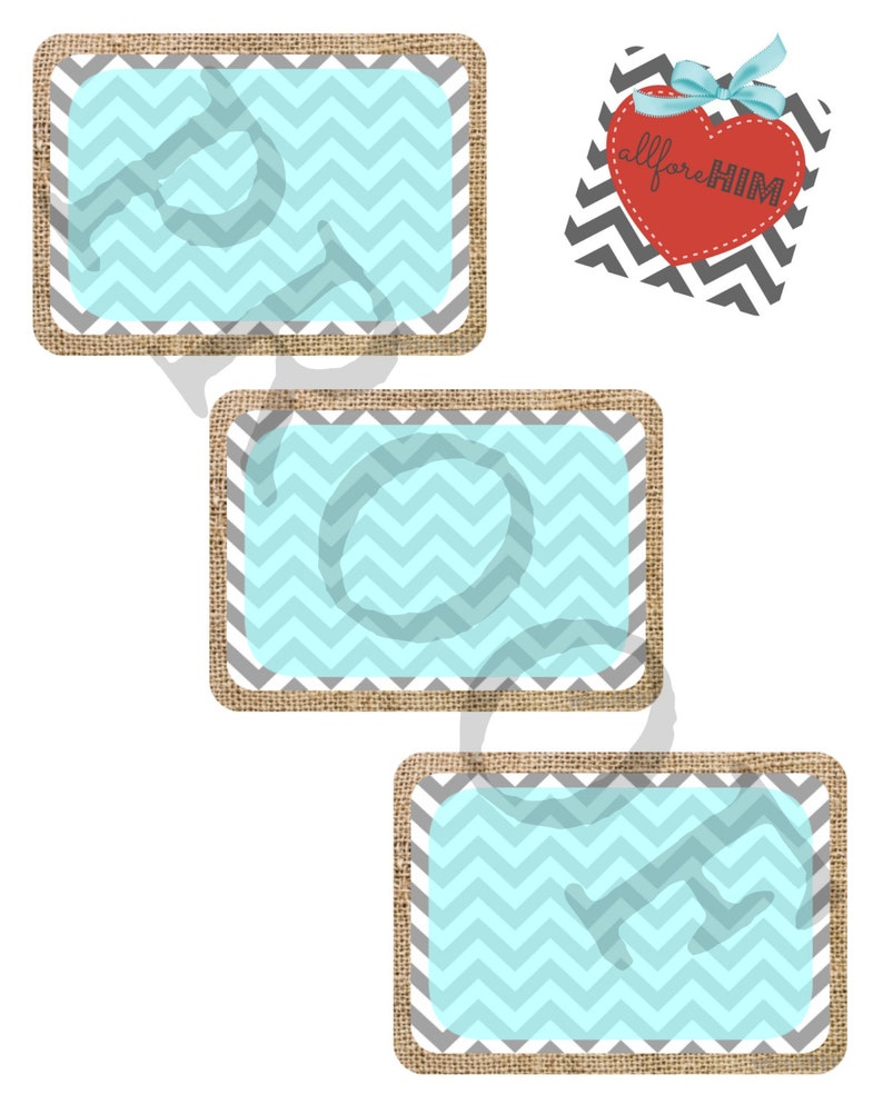 INSTANT DOWNLOAD Burlap/chevron Blank Gift Tags BLUE Digital File - Etsy