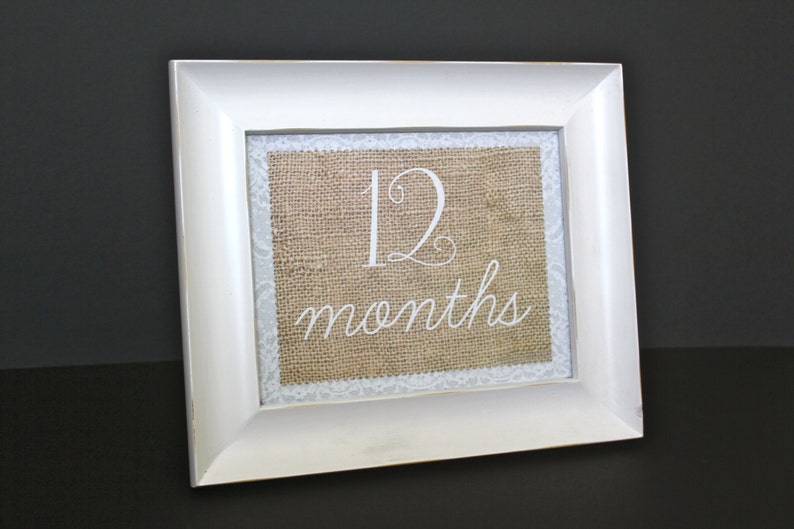 Baby Monthly Signs Burlap & Lace Set of 12 Digital File INSTANT ...