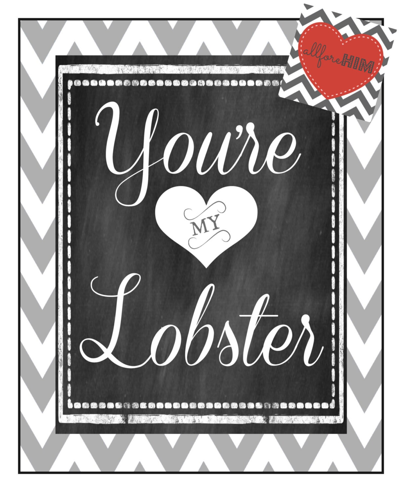 INSTANT DOWNLOAD Chalkboard With Chevron Border Print Digital File 8x10 ...