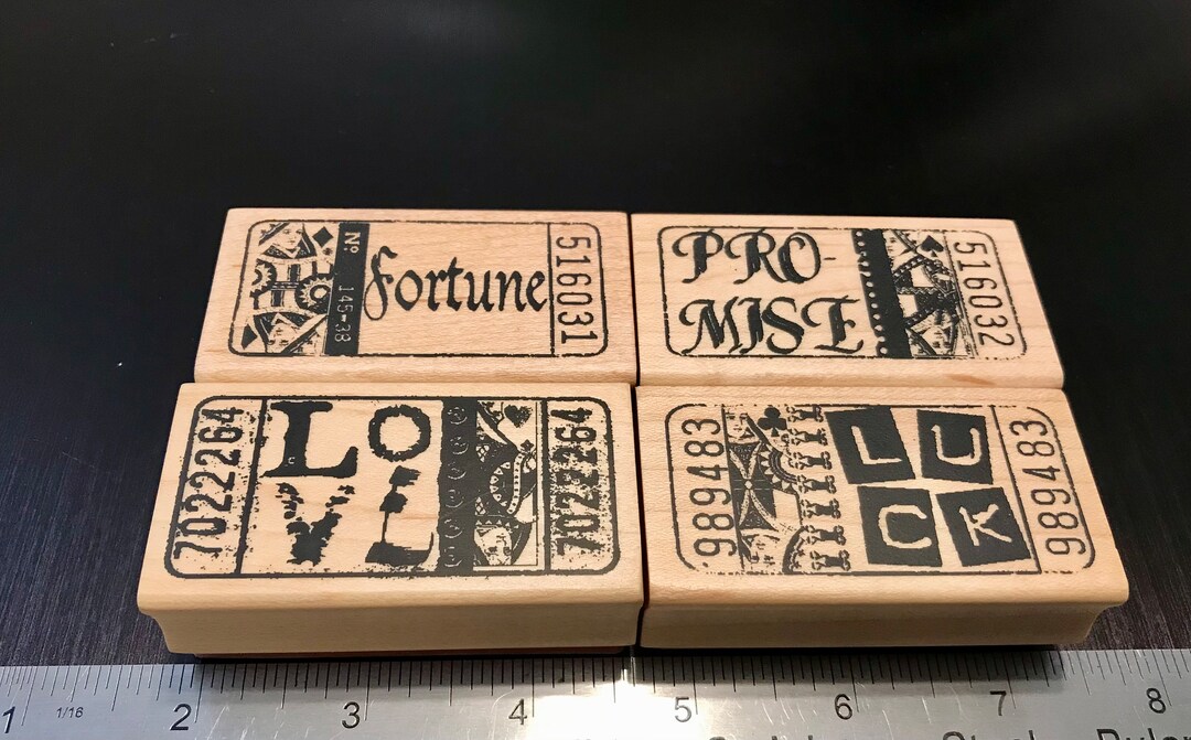 EK Success Nostalgiques Dominoes by Rebecca Sower Wood Mounted Rubber ...