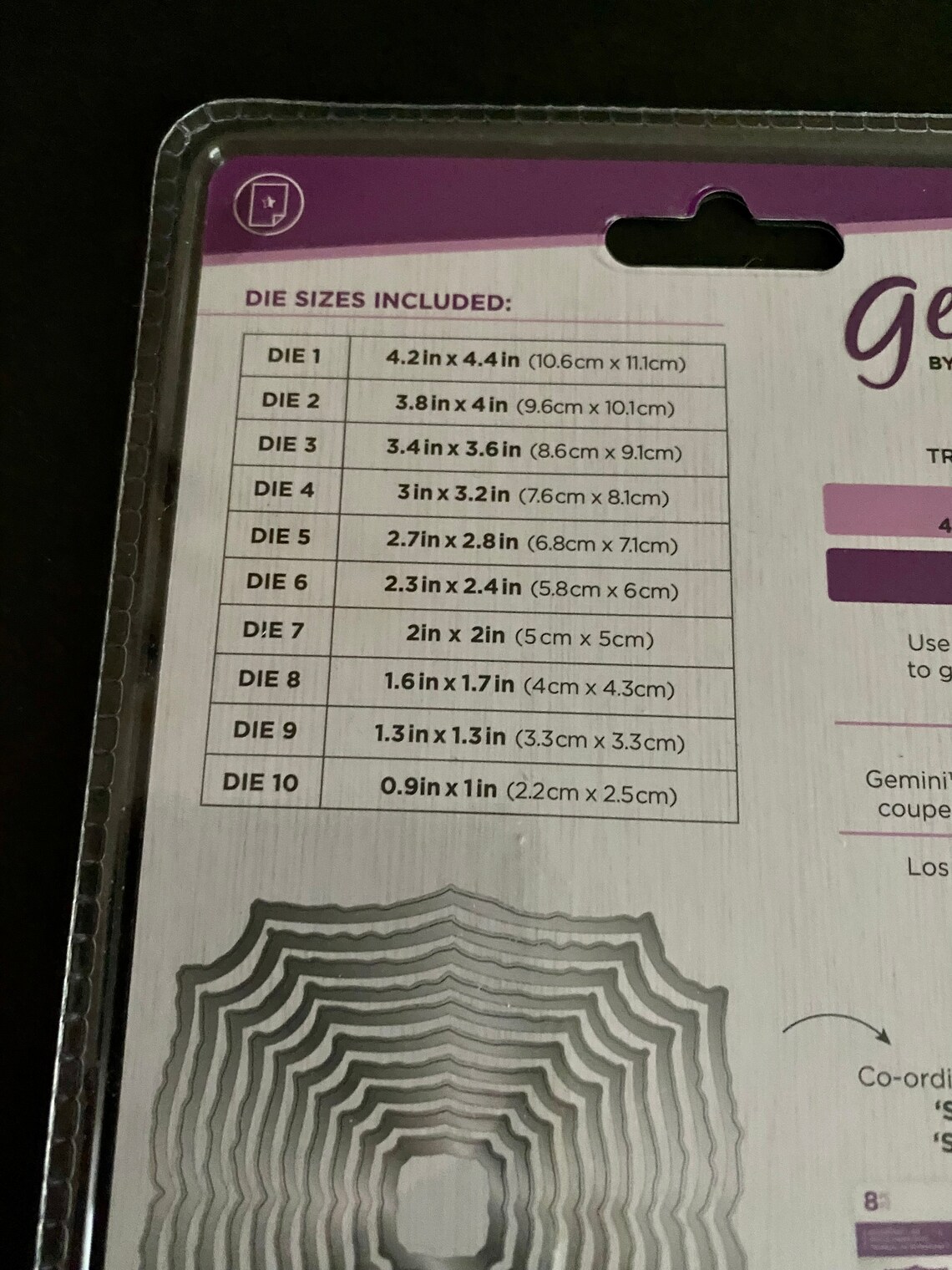 Gemini Torn Edge Square #3 Tin Metal Die Set. - Etsy