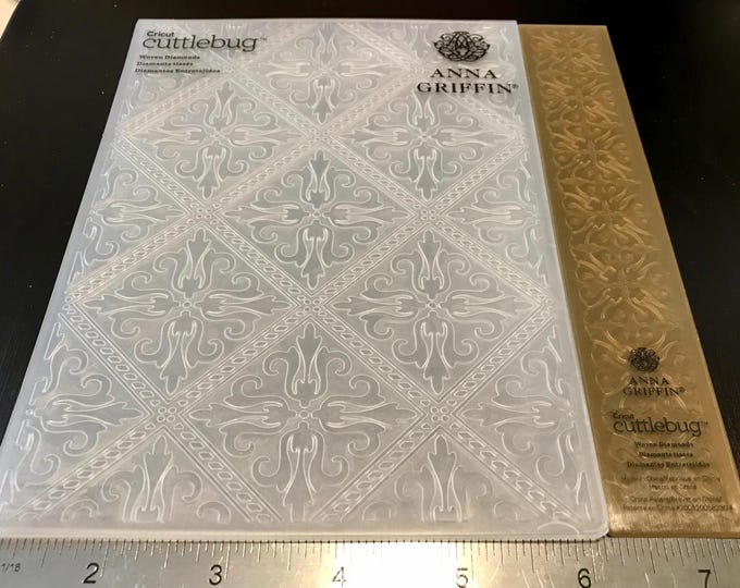 Anna Griffin 5x7 Woven Diamonds Embossing Folder With Border. - Etsy
