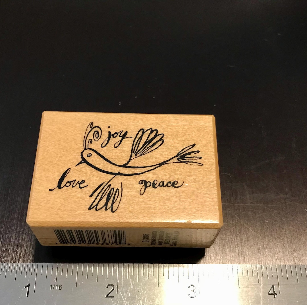 Psx/santa Rosa Dove With Love, Joy, and Peace Wood Mounted Rubber Stamp ...