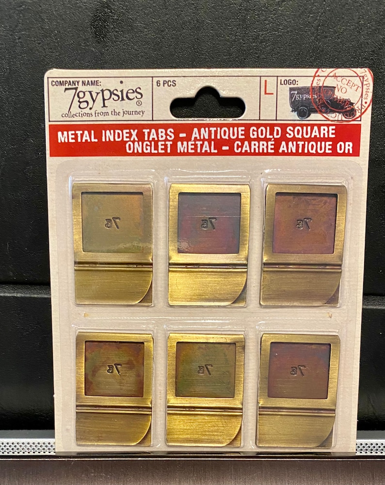 7gypsies Metal Index Tabs Square. - Etsy