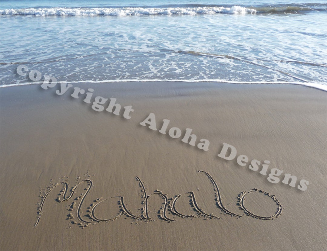 Mahalo in the Sand Note Cards - Blank Inside - Etsy