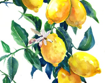 Lemon tree painting | Etsy