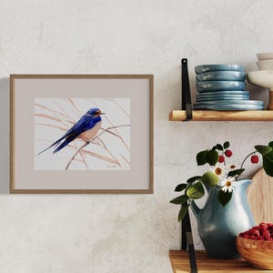 Barn Swallow Artwork, an Original Watercolor Painting by Artist Suren ...