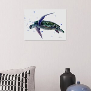 Sea Turtle Swimming Artwork, Original Watercolor Hand Painte Dunique ...