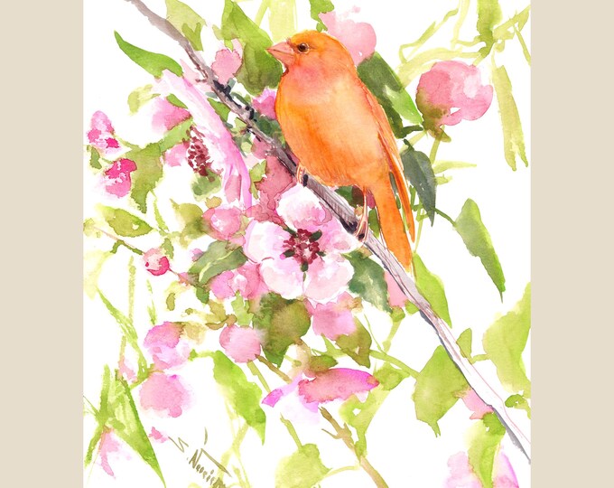 Canary Bird Artwork, an Original Watercolor Painting by Artist Suren - Etsy