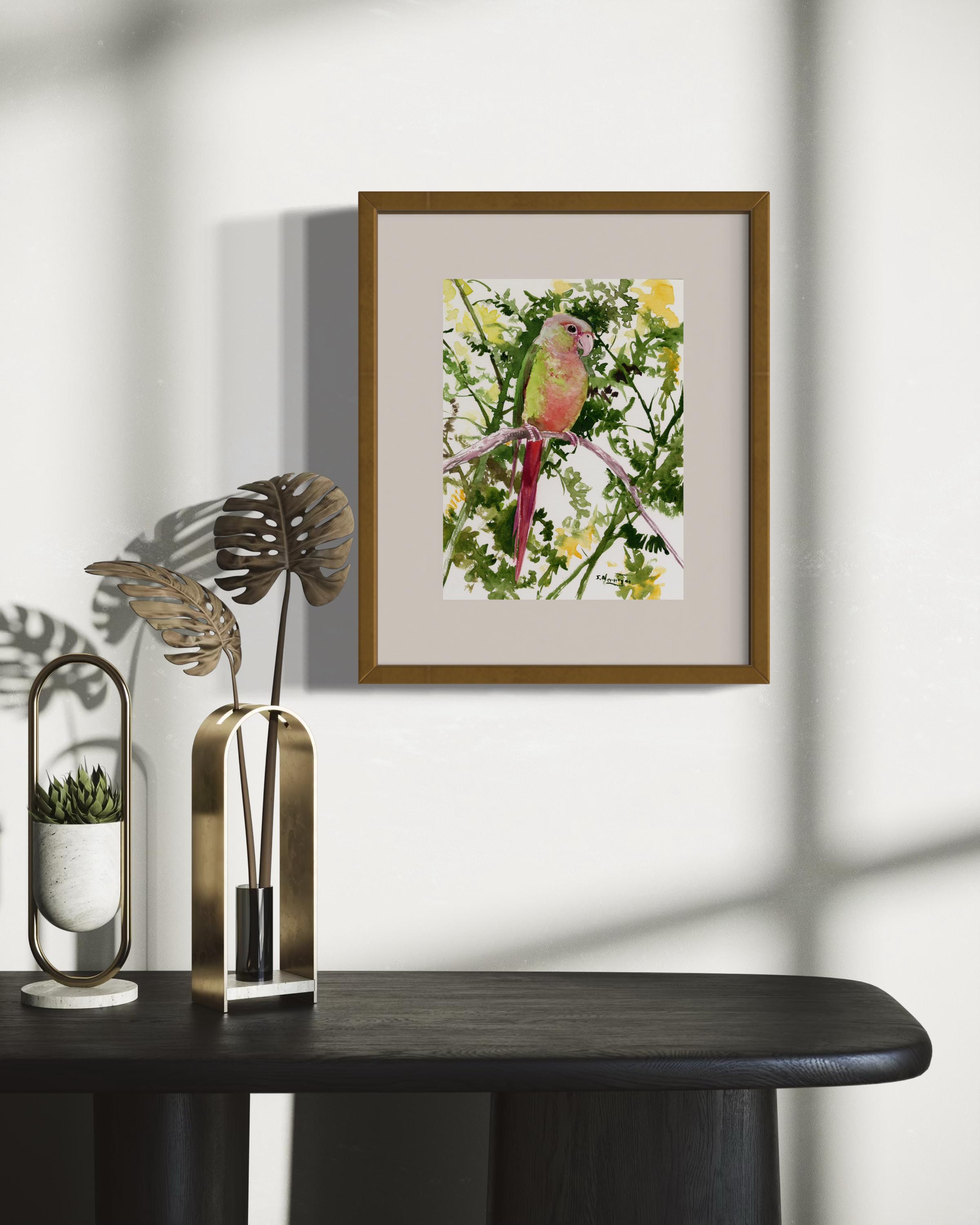 Pineapple Conure Parakeet Watercolor Artwork, Original Painting - Etsy