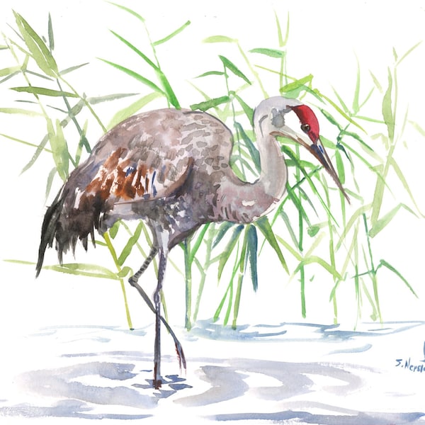 Crane Painting - Etsy