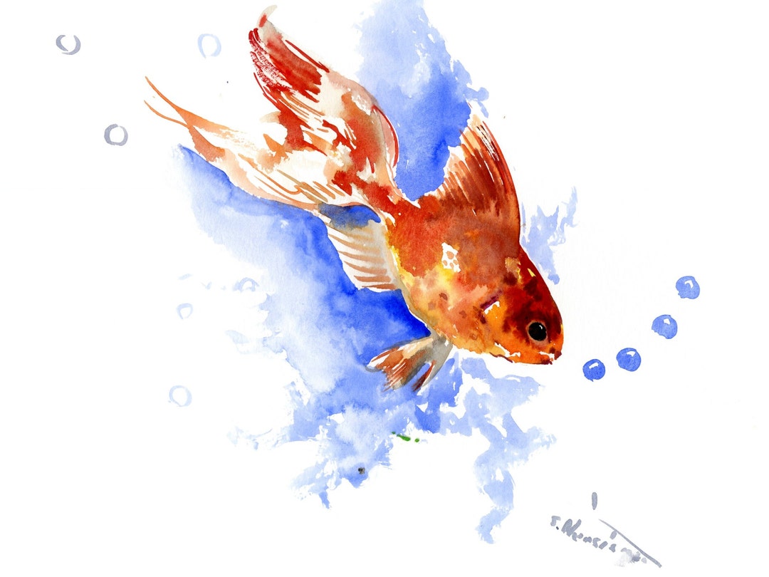 Goldfish Artwork, an Original Painting by Artist Suren - Etsy