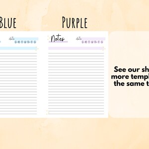 Printable Notes List Digital Download Planner Blank Note - Etsy