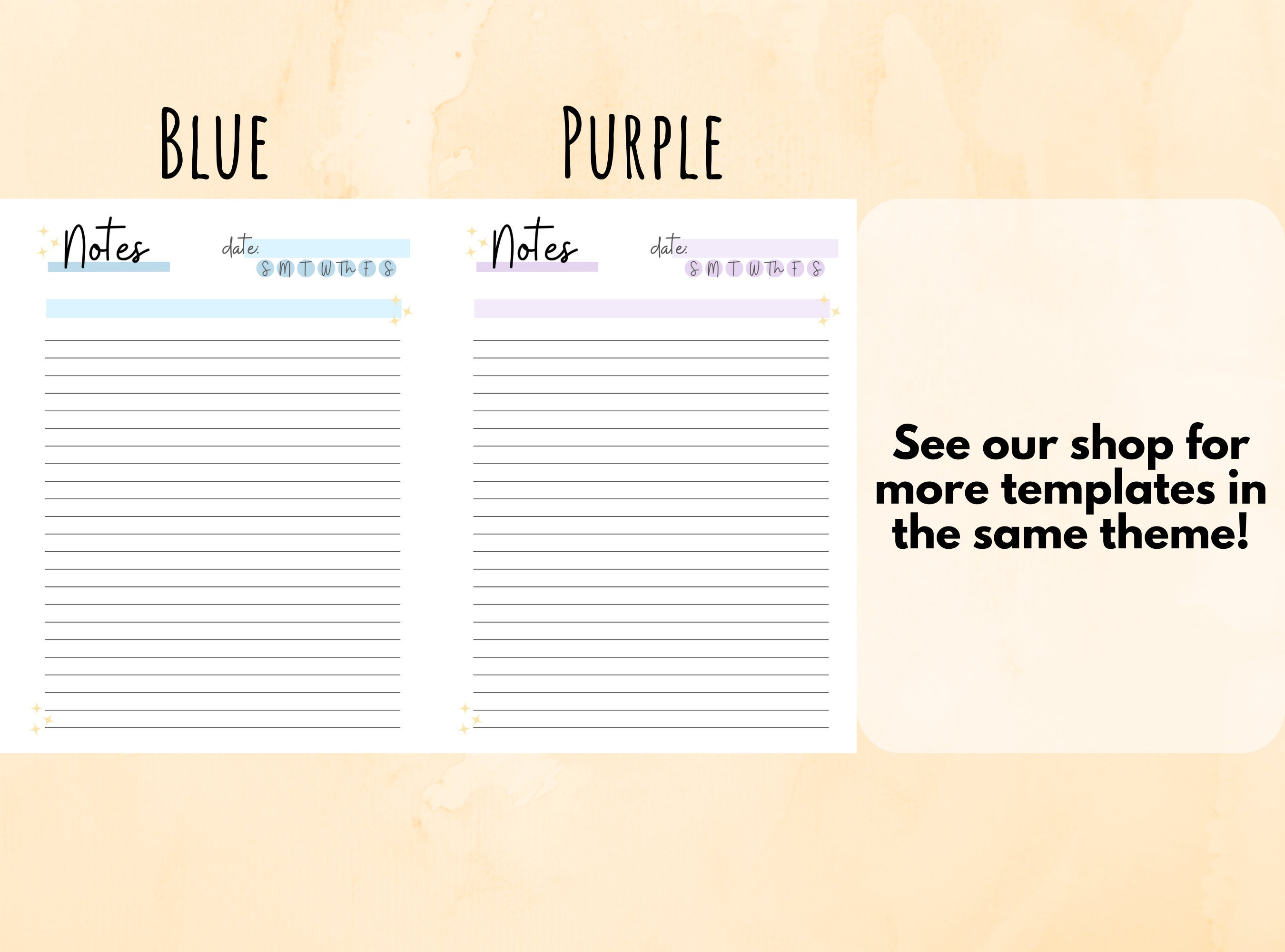 Printable Notes List Digital Download Planner Blank Note Checklist ...
