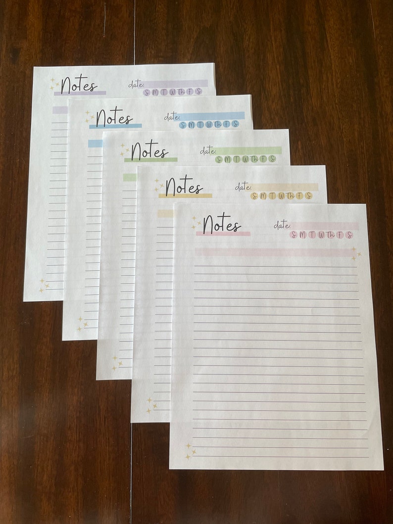 Printable Notes List Digital Download Planner Blank Note Checklist ...