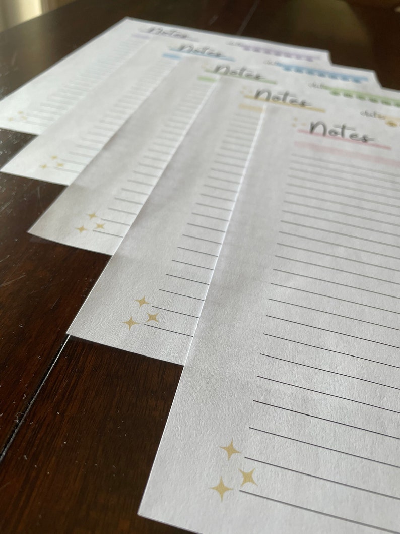 Printable Notes List Digital Download Planner Blank Note Checklist ...