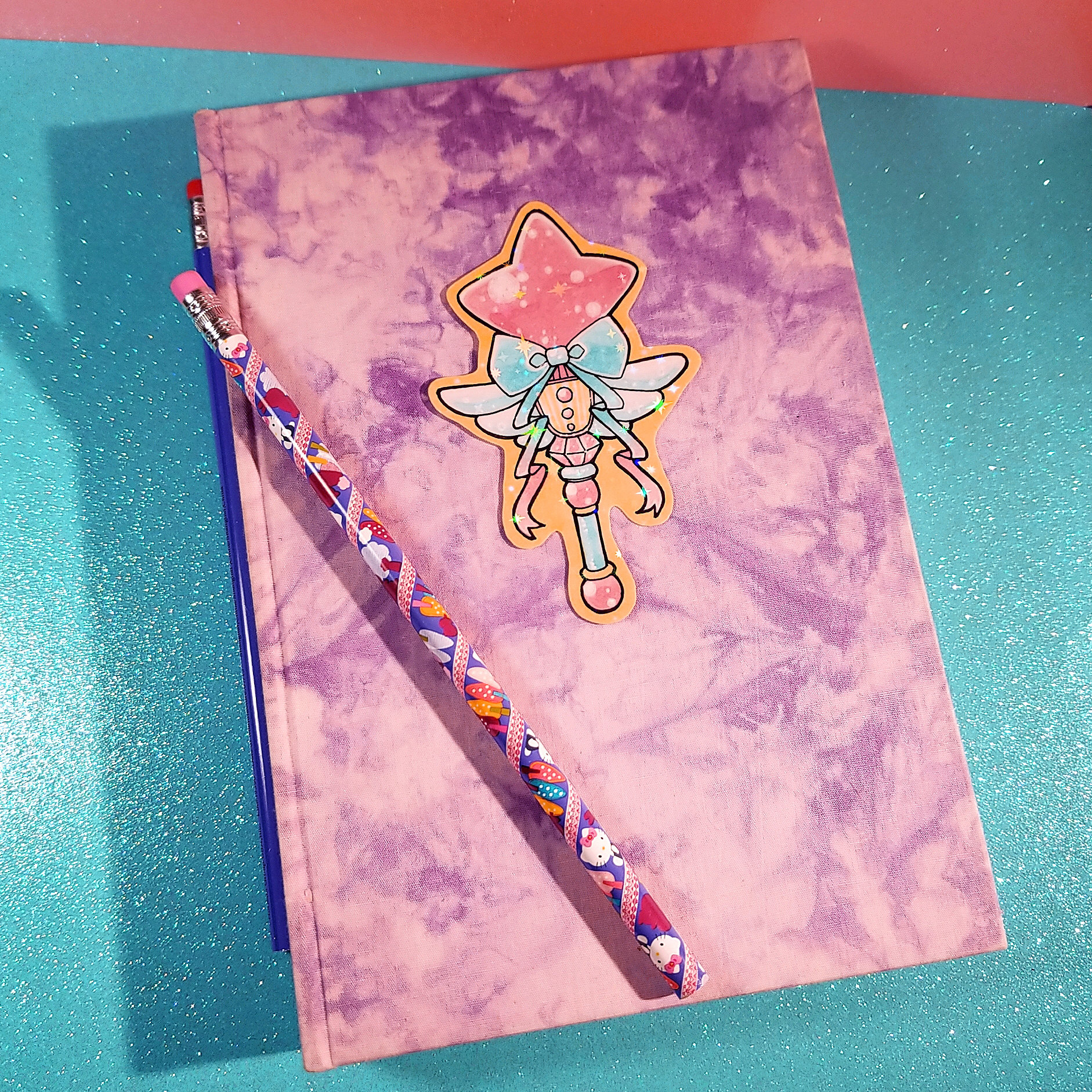 Holographic Magical Girl Star Wand Sticker, Trans Flag Colors, Hand ...