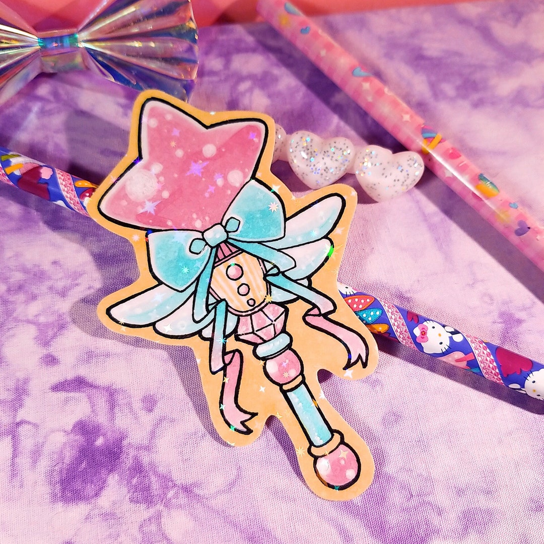 Holographic Magical Girl Star Wand Sticker Trans Flag Colors - Etsy