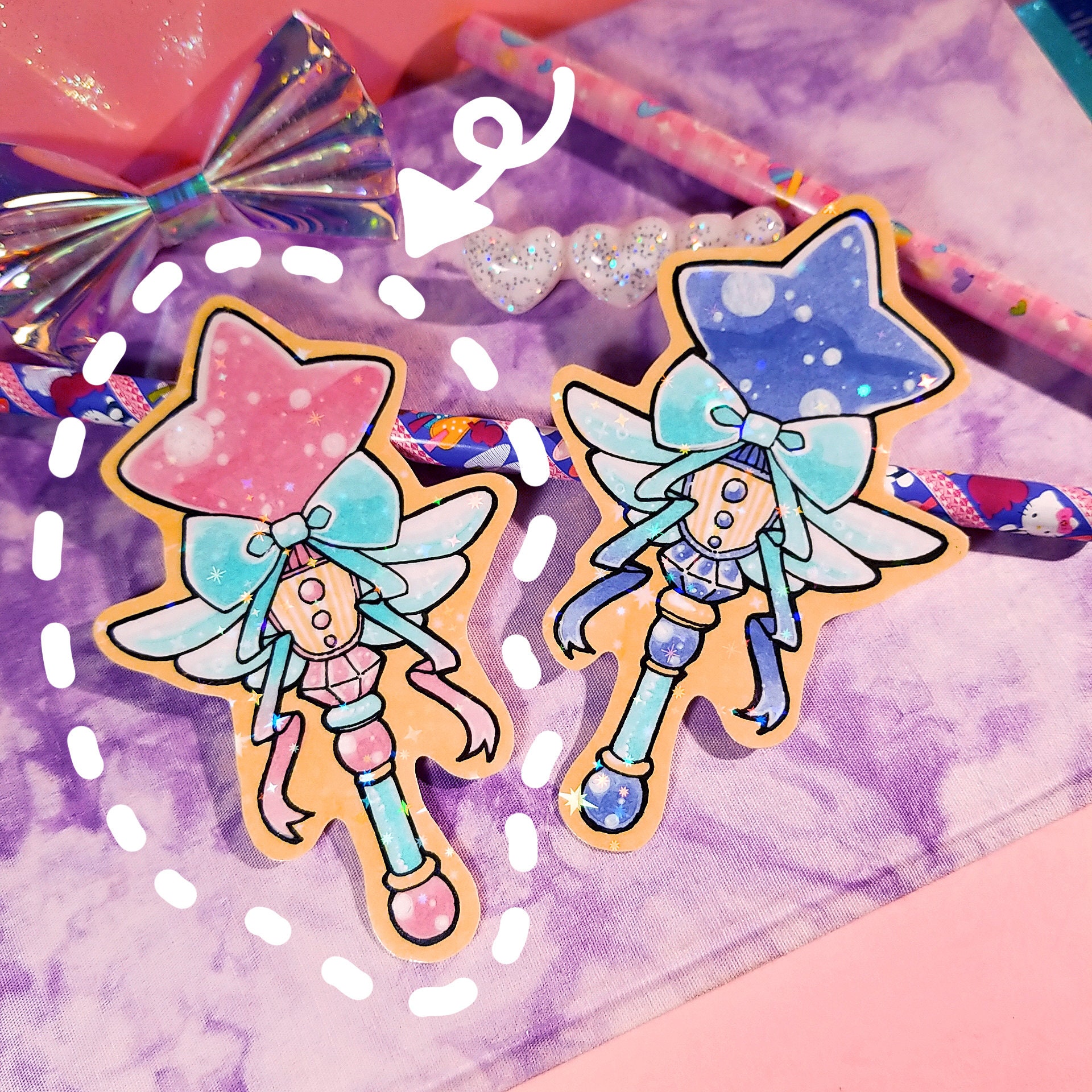 Holographic Magical Girl Star Wand Sticker Trans Flag Colors - Etsy