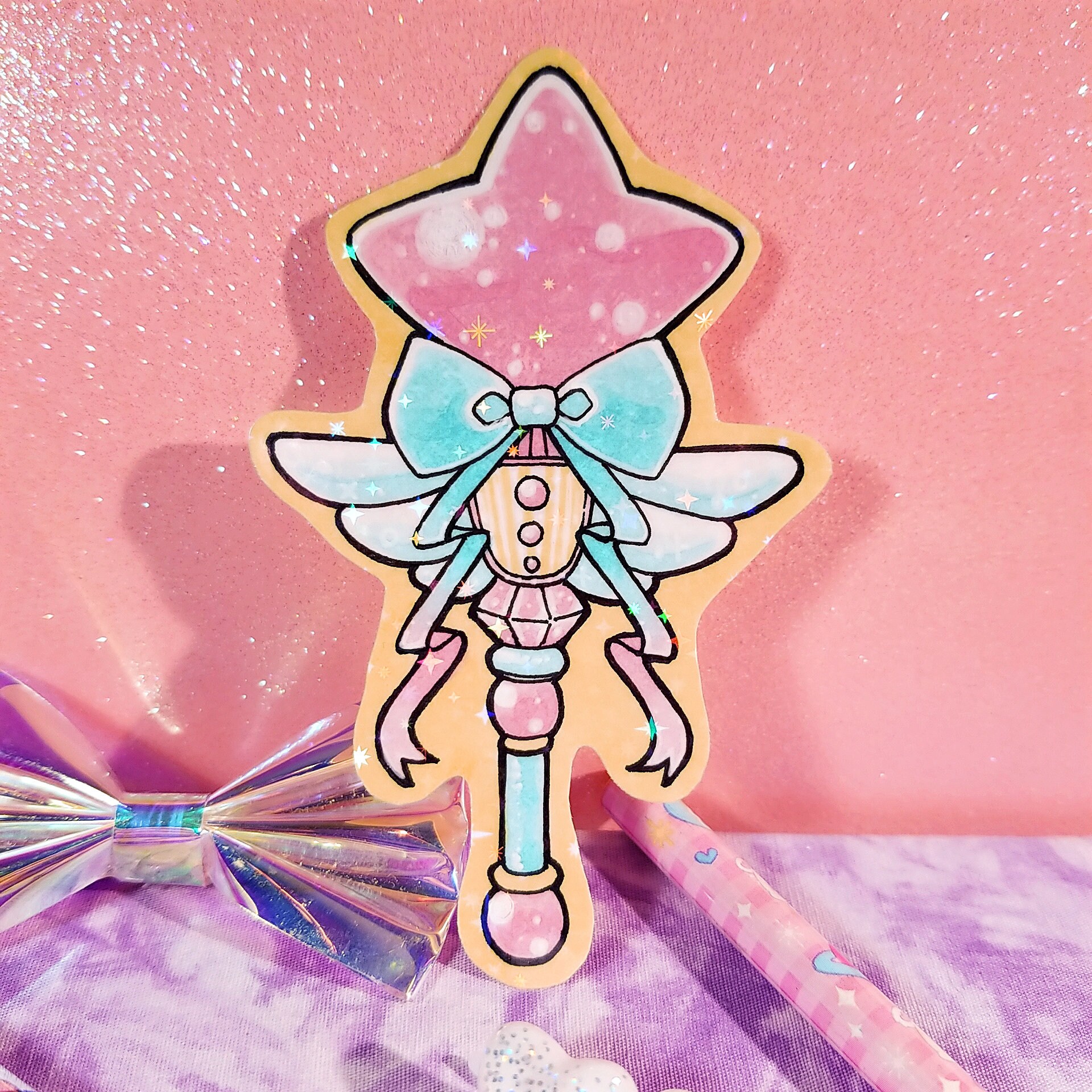 Holographic Magical Girl Star Wand Sticker Trans Flag Colors - Etsy