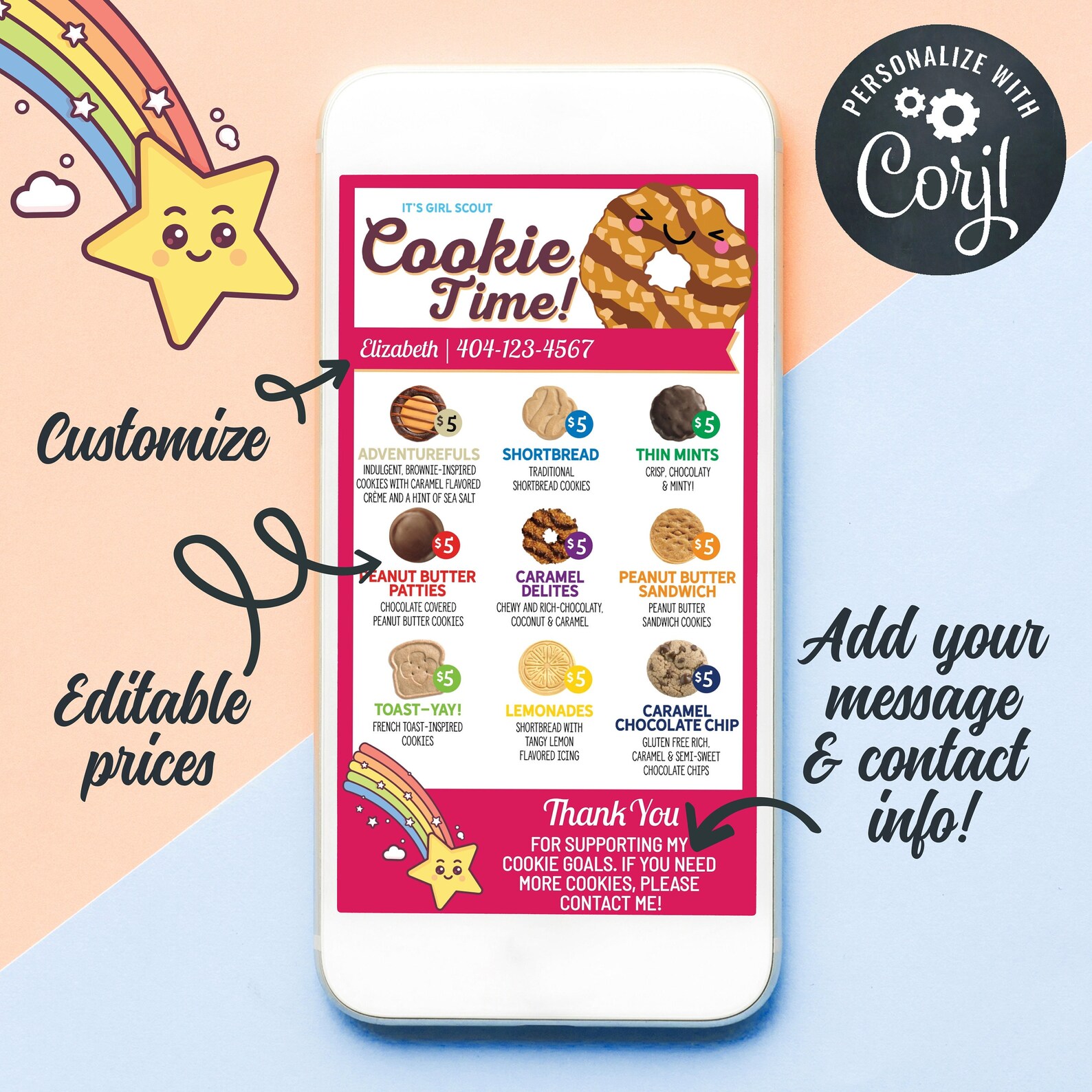 Text Message ABC Cookie Order Form Invitation - Etsy