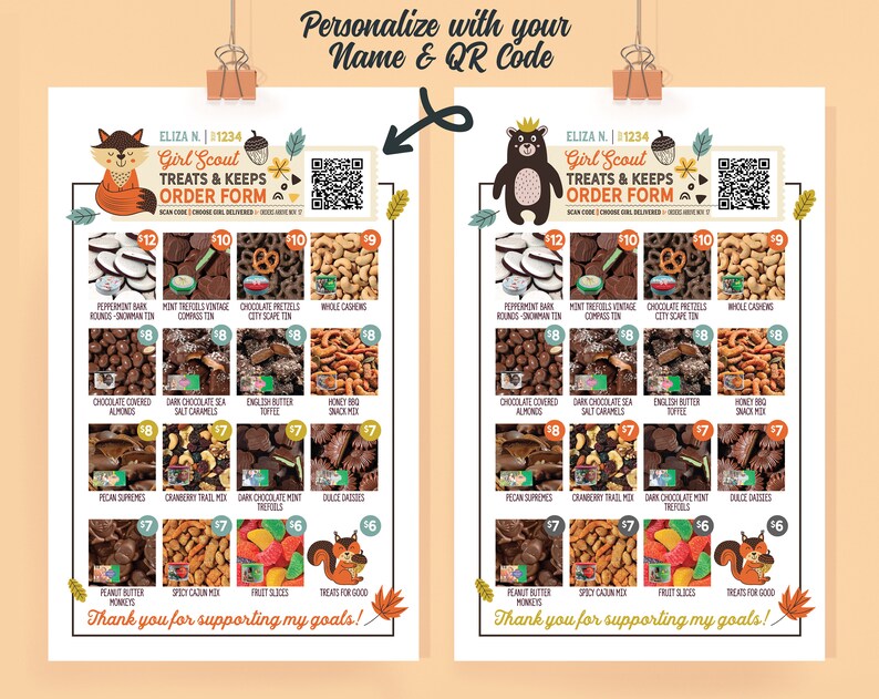 Custom Girl Scouts Fall Product Order Forms Printable | Etsy