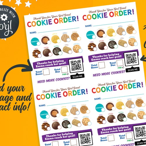 LBB Girl Scout Cookie Order Thank You Printable Little Brownie - Etsy