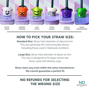 Straw Toppers Halloween Buckets With New Purple Vampire, Mummy ...