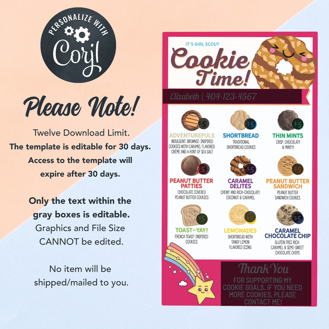 Text Message ABC Cookie Order Form Invitation | Etsy