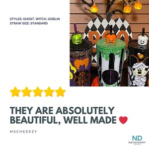 Straw Toppers Halloween Buckets With New Purple Vampire, Mummy ...