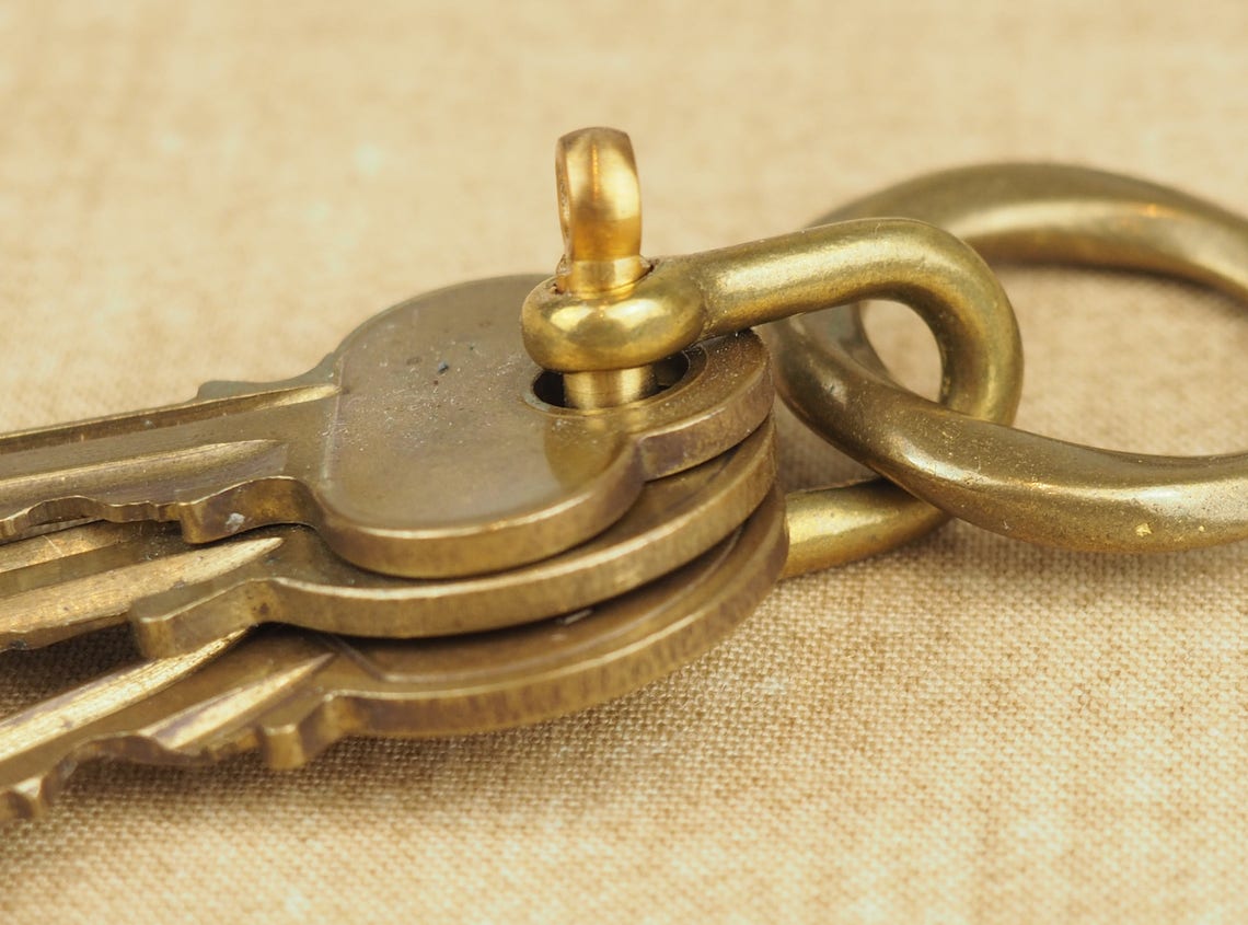 Japanese Small Shackle for Keys / Wallet Chains Solid Raw | Etsy UK
