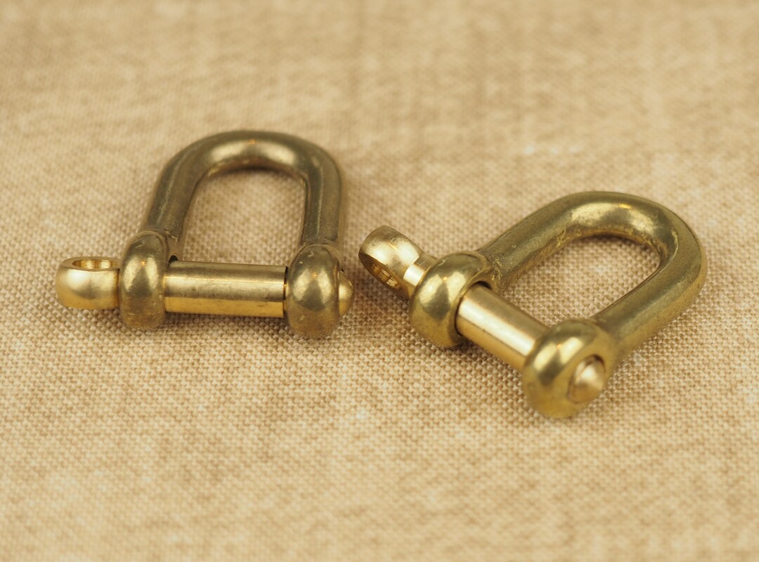 Japanese Small Shackle for Keys / Wallet Chains Solid Raw Brass High ...