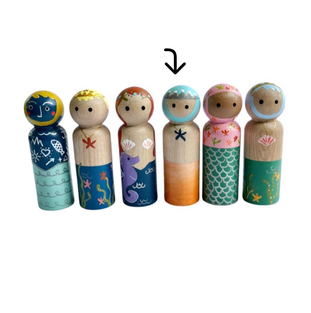 Merman Peg Doll - Imagination Dollhouse Pretend Play Toy Child Open ...