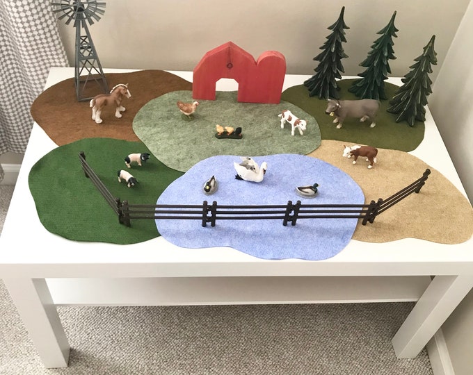 Set of 12 Foundations of Play Felts Felt Play Mats for Small World Open ...