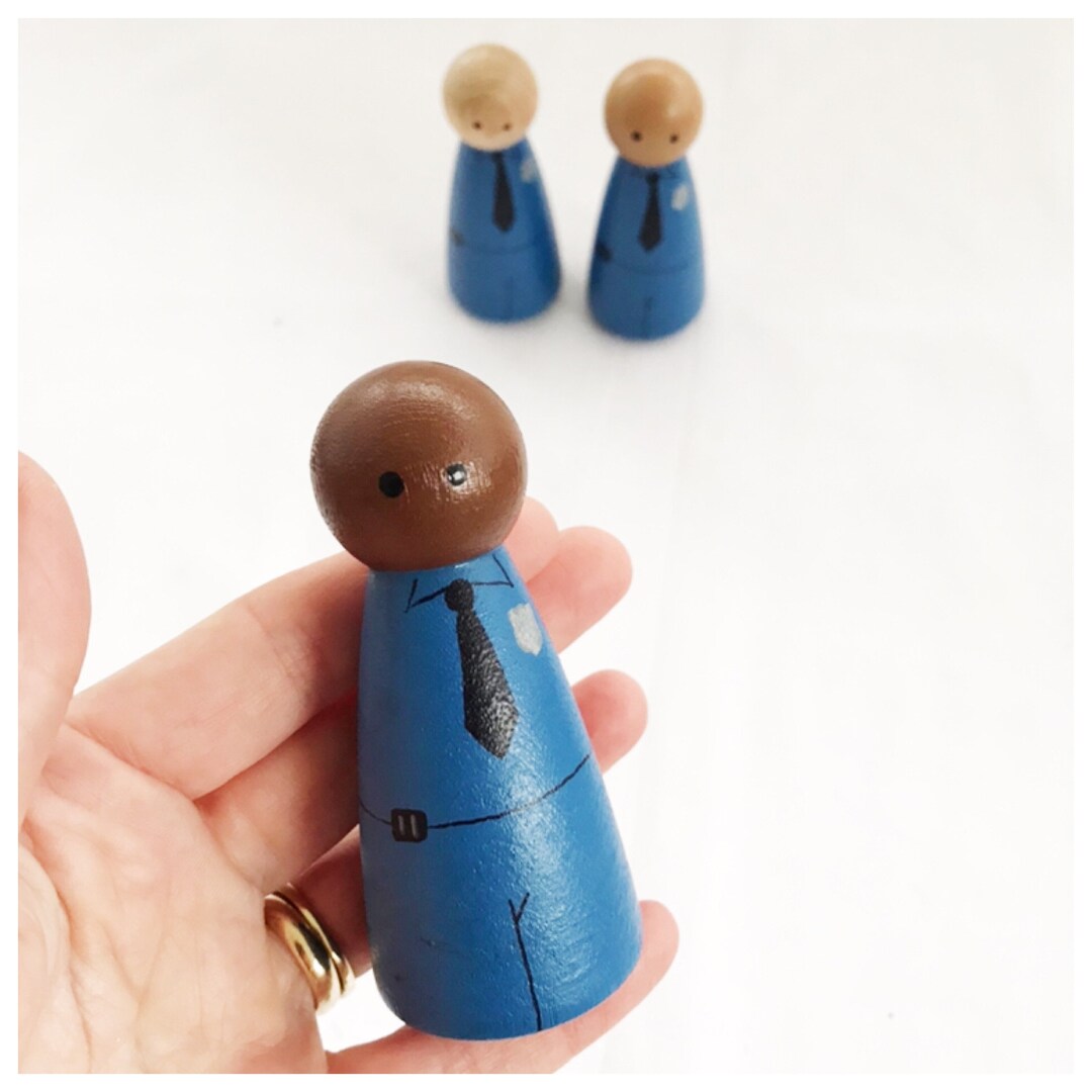 Police Peg Doll Dollhouse Pretend Play Mat Accessory Toy Child Open ...